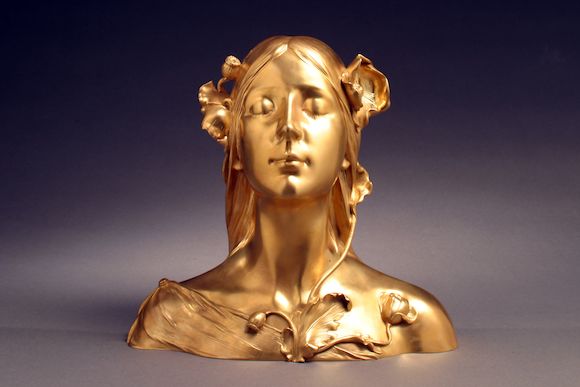 Bonhams : A gilt-bronze bust: Ophelia