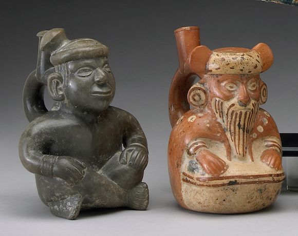 Bonhams : Two Moche figural vessels