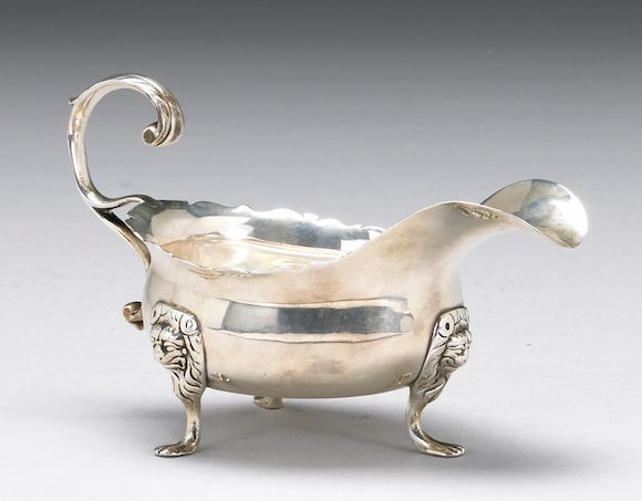 Bonhams : Silver Tripod Sauce Boat