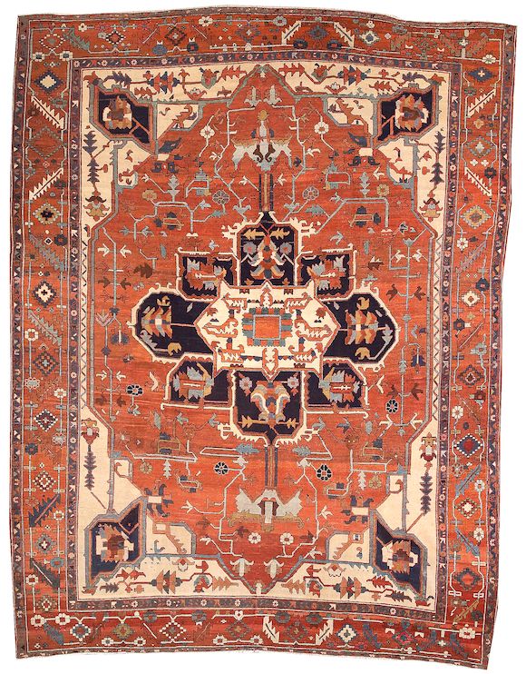 Bonhams : A Serapi carpet Northwest Persia, Size approximately 9ft 4in ...