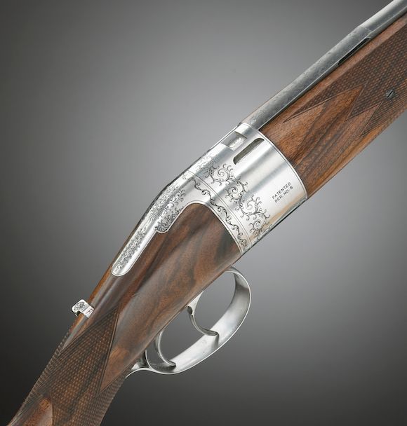 Bonhams : A cased 9.3x74R Hoenig rotary round break-open action over ...