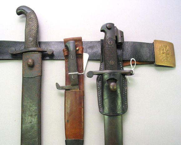Bonhams : A lot of three Spanish military edged weapons