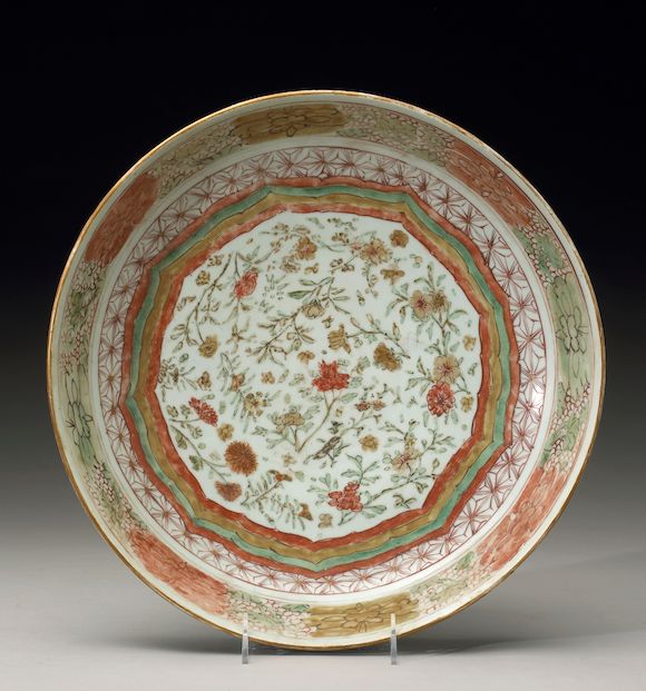 Bonhams : A polychrome enameled porcelain dish Transitional Period