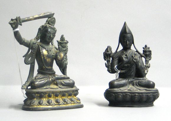Bonhams : Two Himalayan cast bronze figures