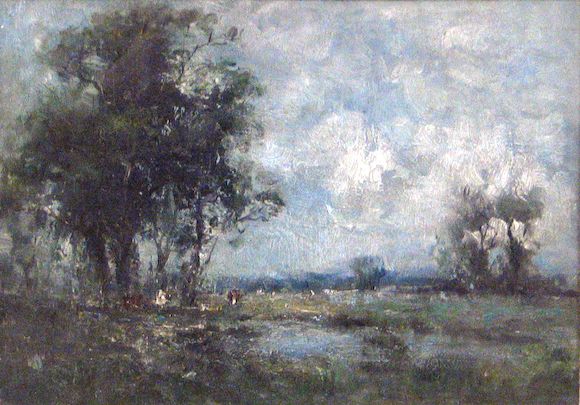 Bonhams : George Boyle (British 1826-1899) A river landscape 10 x 14in