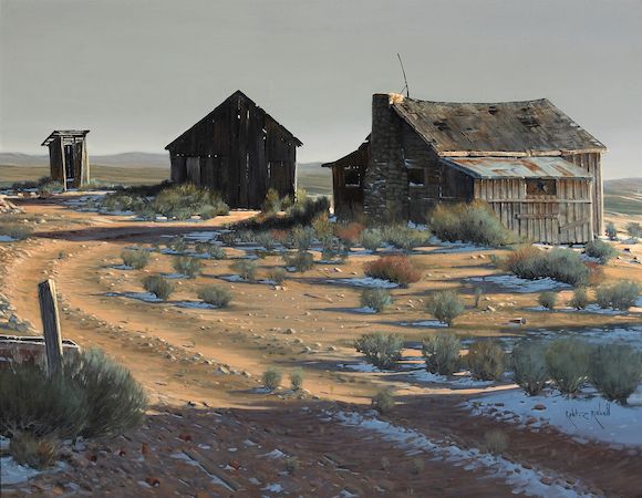 Bonhams : Robert Rishell (1917-1976) Cold Shadows 28 x 36in