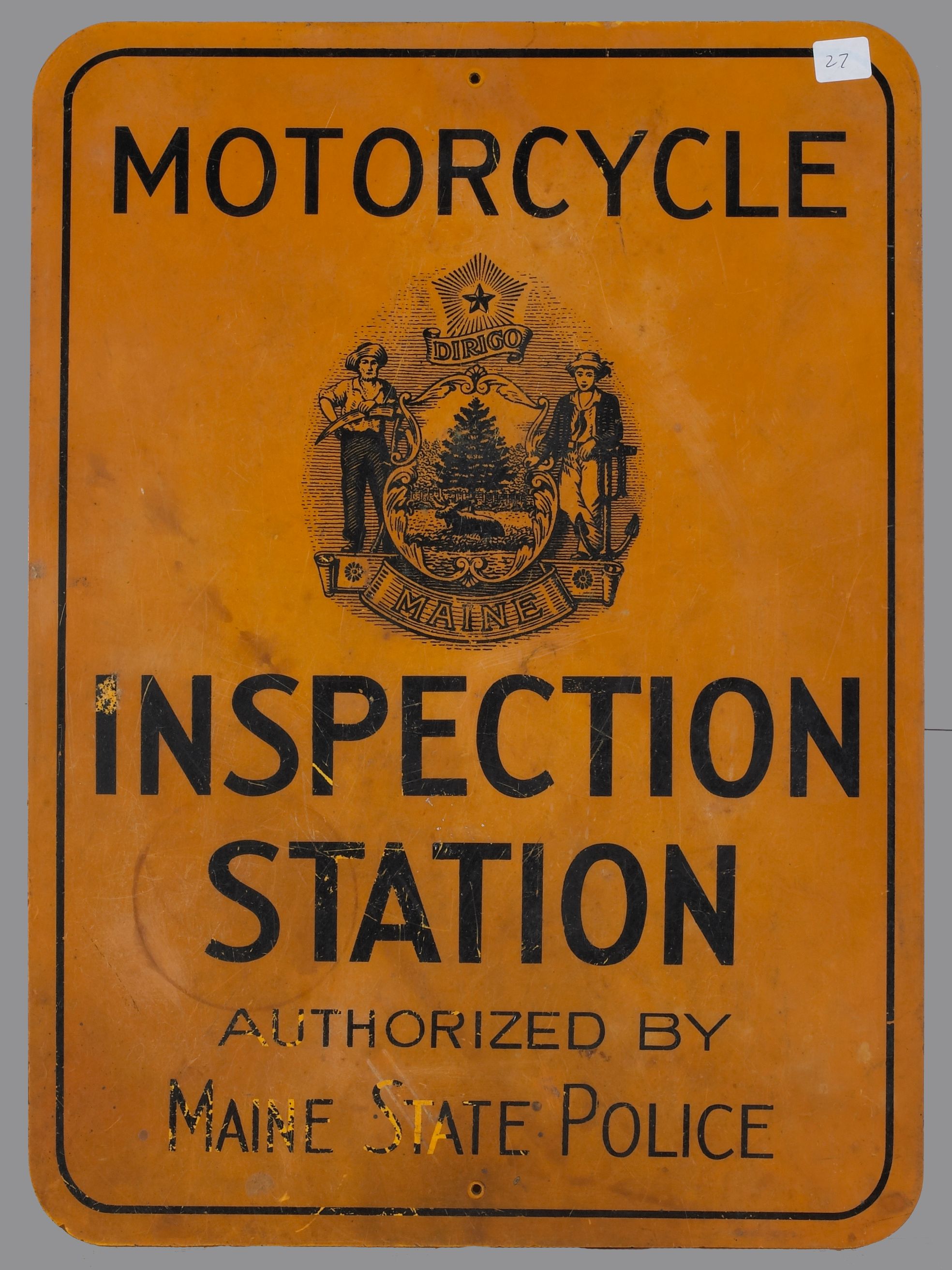 Bonhams Cars : A Maine 'Motorcyle Inspection Station' sign, circa 1950 ...