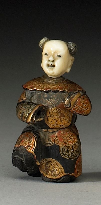 Bonhams : A lacquered wood and ivory study of a karako Meiji Period ...