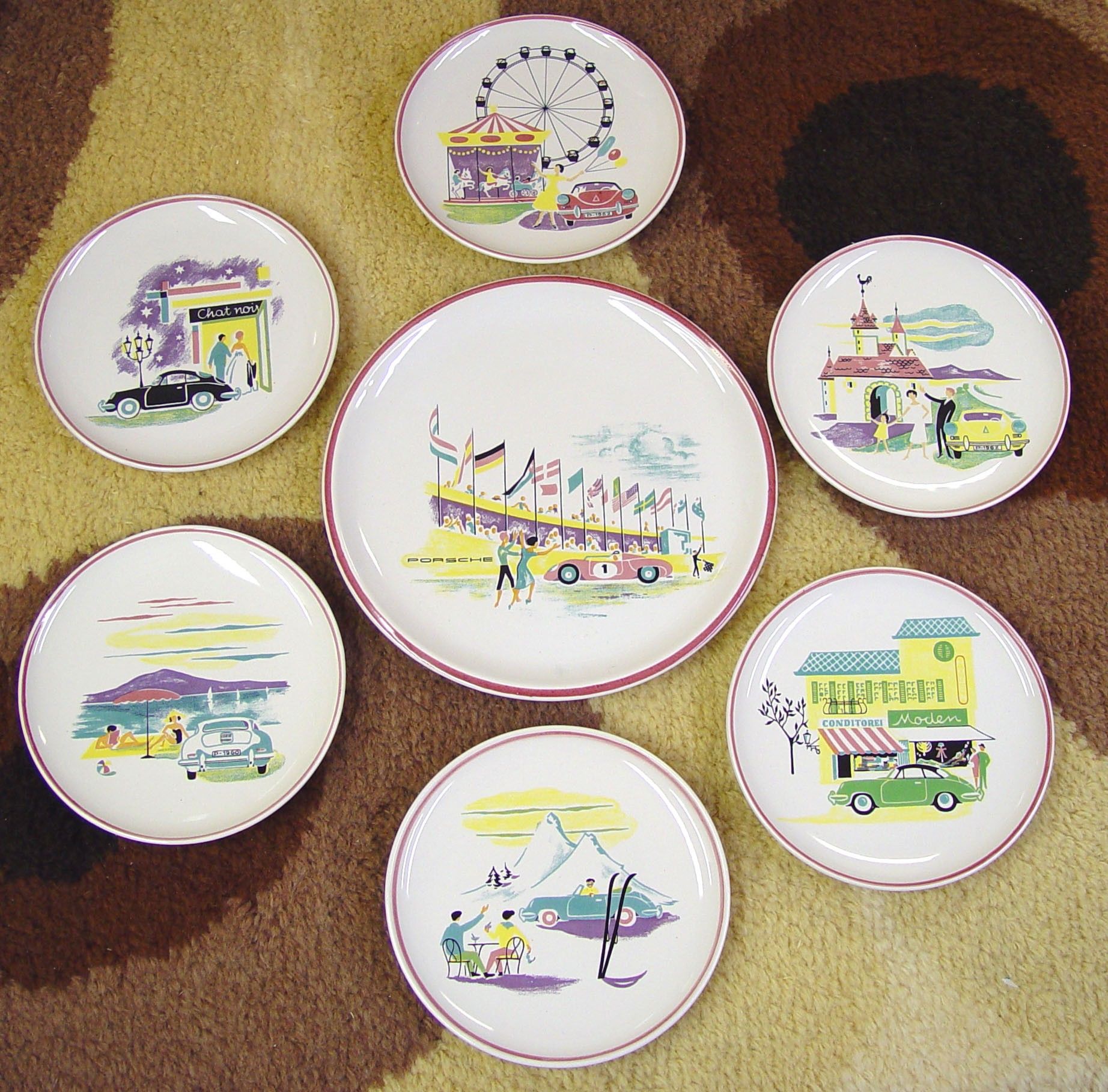 Bonhams Cars : A Porsche Factory fired ceramic dishes & serving platter ...