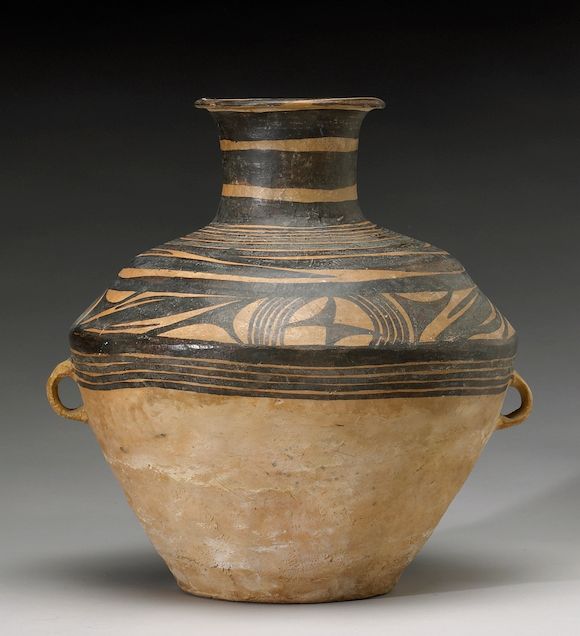 Bonhams : A painted pottery storage jar Neolithic Period, Banshan Style