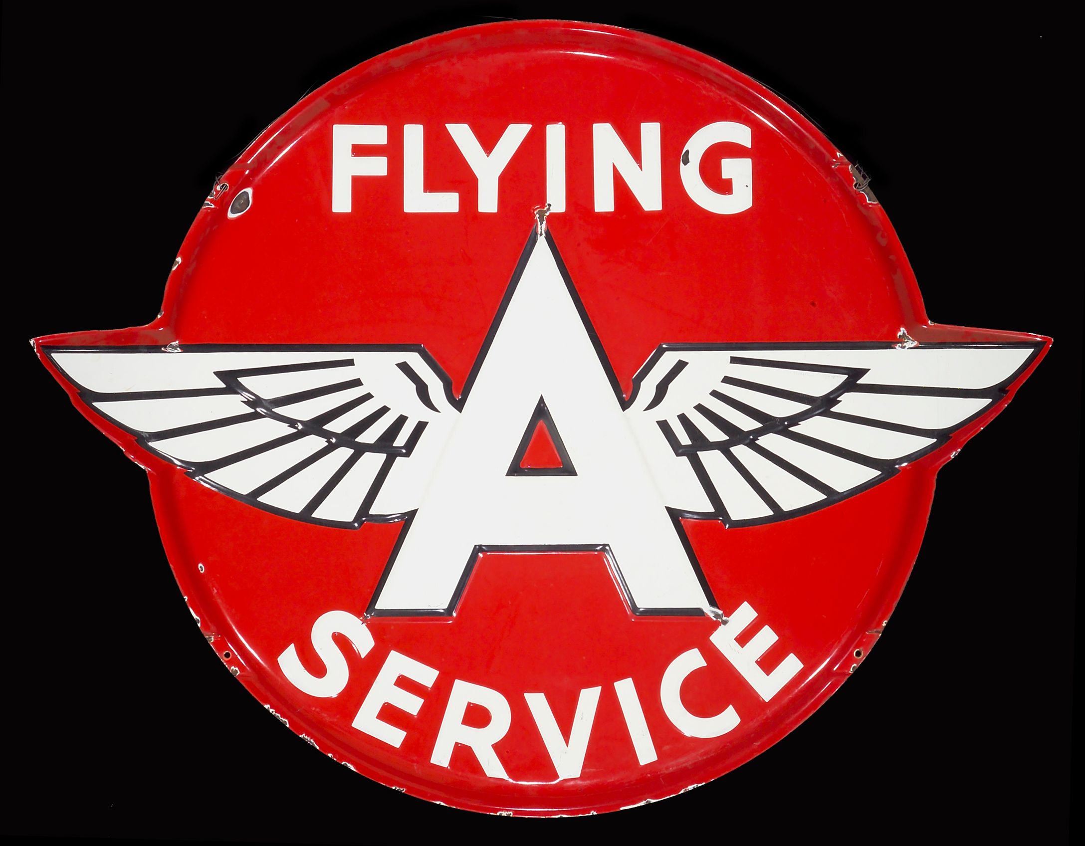 Bonhams Cars : A large format 'Flying A Service' enamel on tin ...