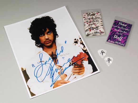 Bonhams : A Prince signed colored photograph