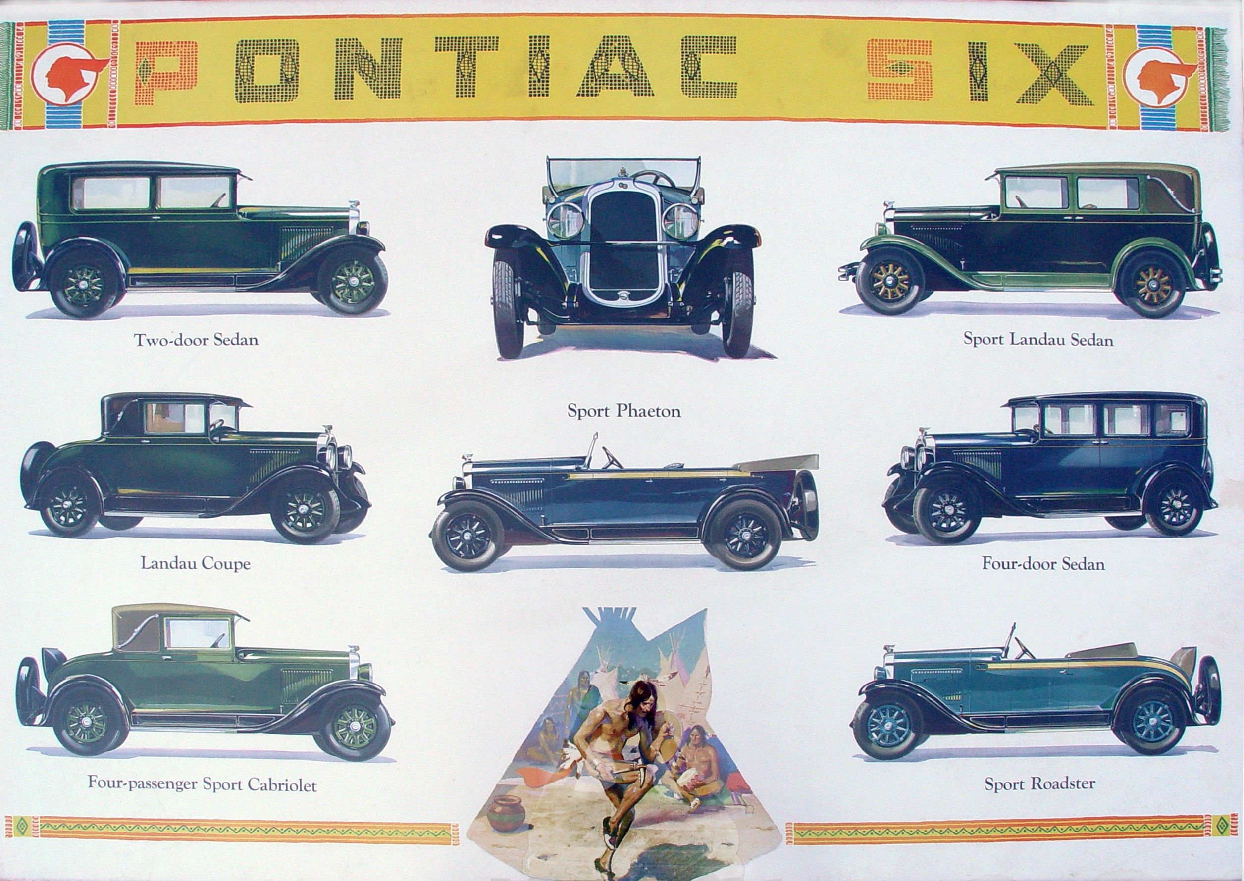 Bonhams Cars : A superb large Pontiac Six full line showroom poster ...