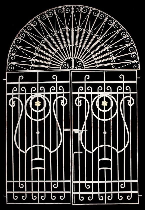 Bonhams : A pair of Art Deco painted iron gates
