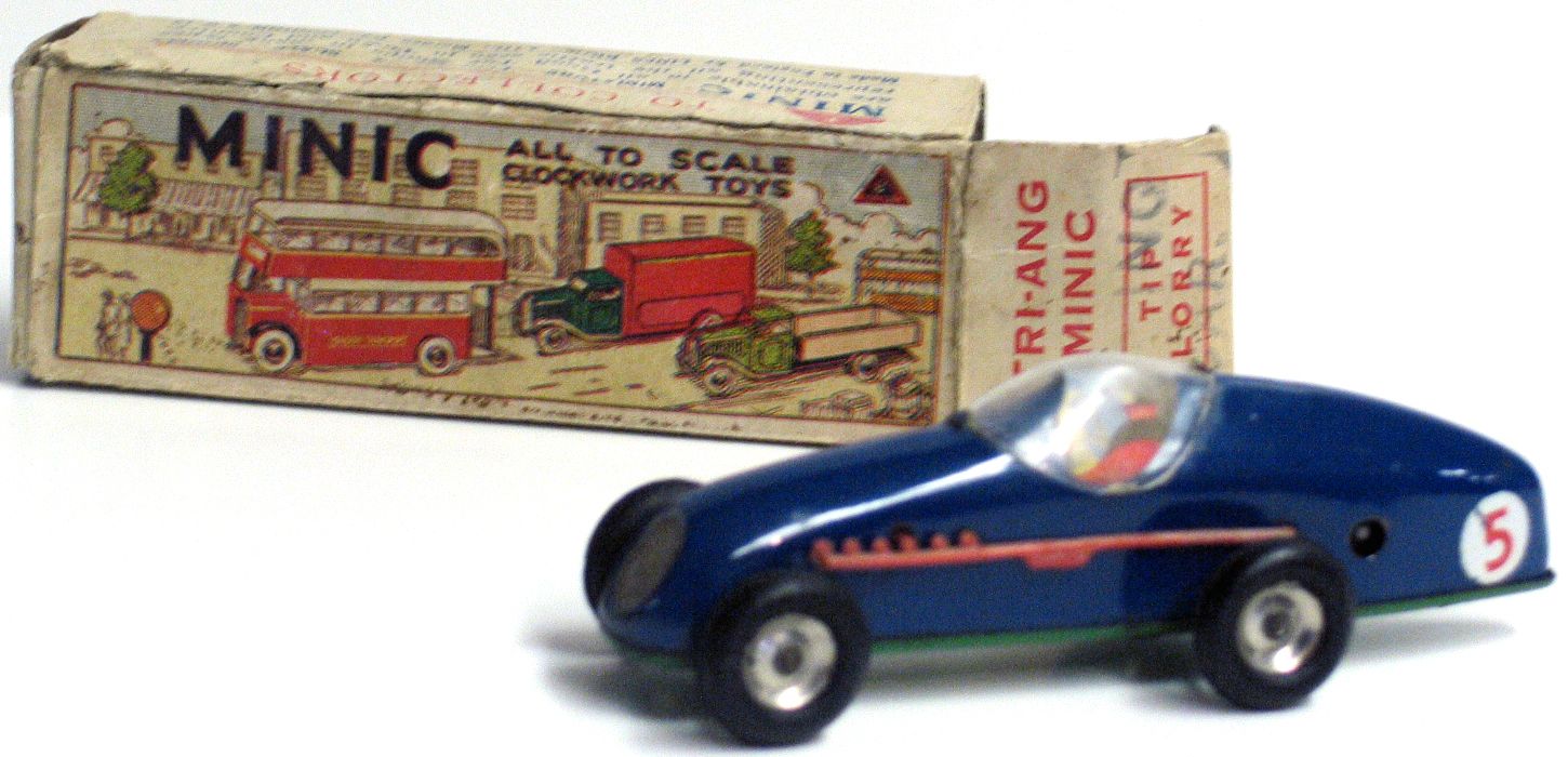 Bonhams Cars : A Tri-ang Minic clockwork racing car by Lines Brothers, British, late 1940s, 5½ ins