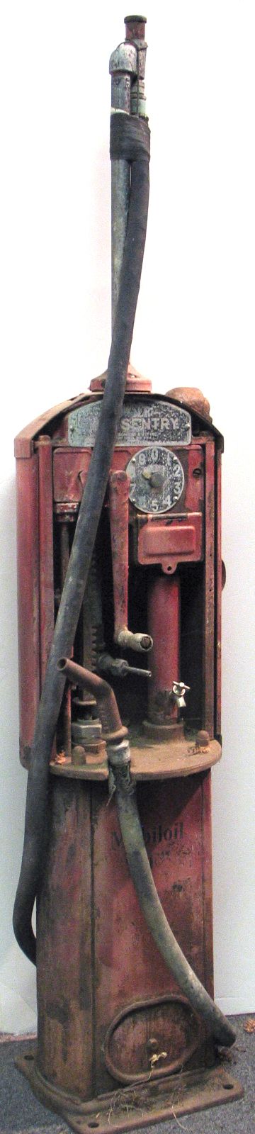 Bonhams Cars : An early 'Bowser Red Sentry' forecourt standing petrol pump,