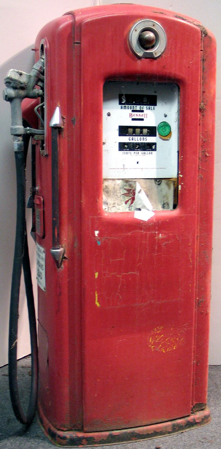 Bonhams Cars : A Bennett model 756 forecourt standing petrol pump,