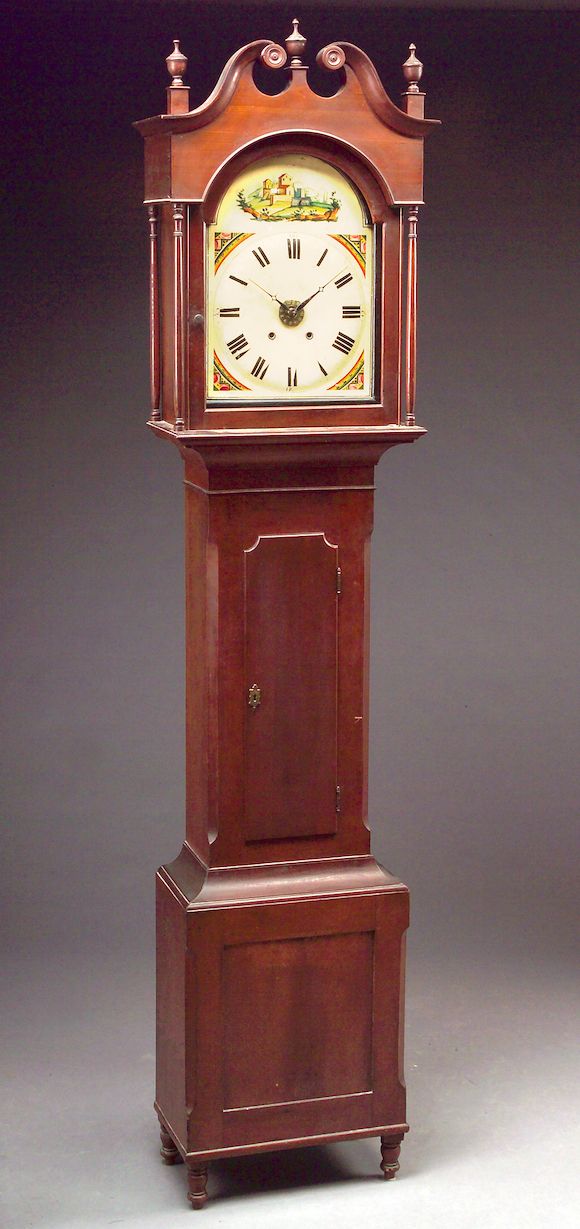 Bonhams : A Federal cherry tall case clock