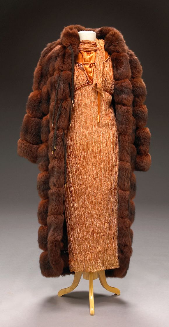 Bonhams : A Fendi red fox fur coat and dress worn by Julie Harris in ...
