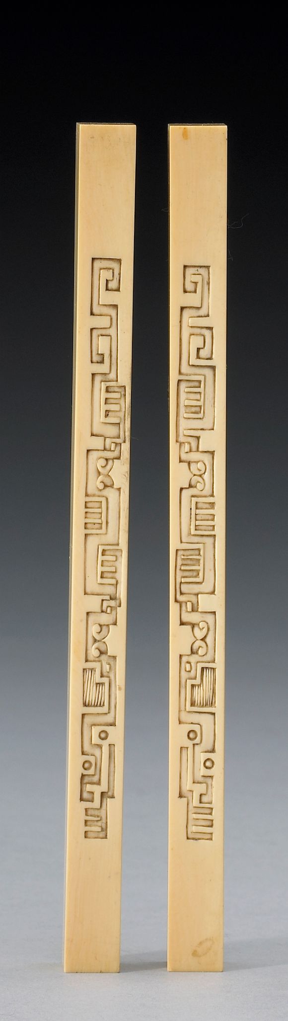 Bonhams : A pair of ivory scroll weights 19th Century