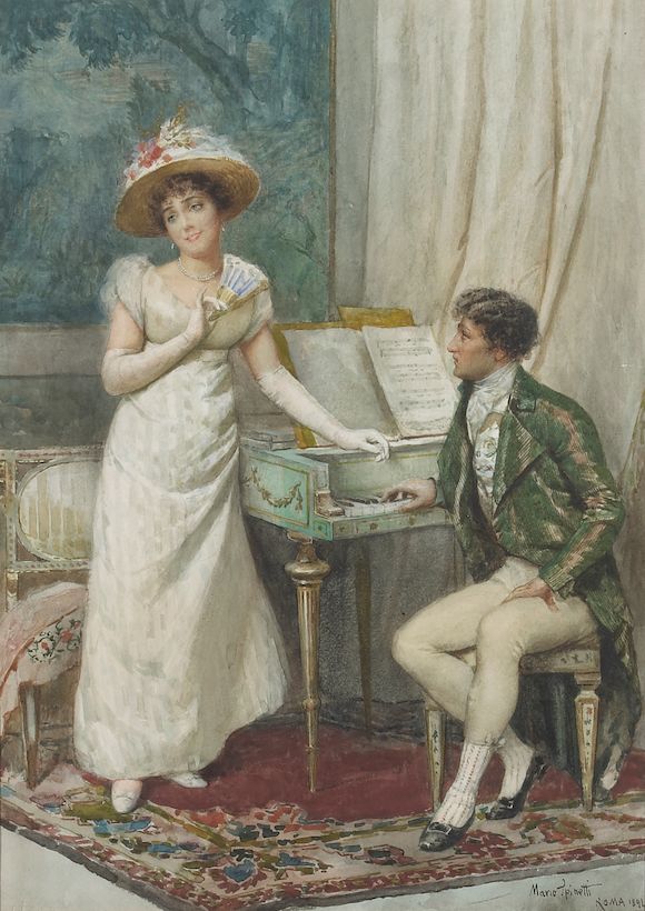 Bonhams : Mario Spinetti (Italian fl. 1880-1920) A flirtatious moment ...