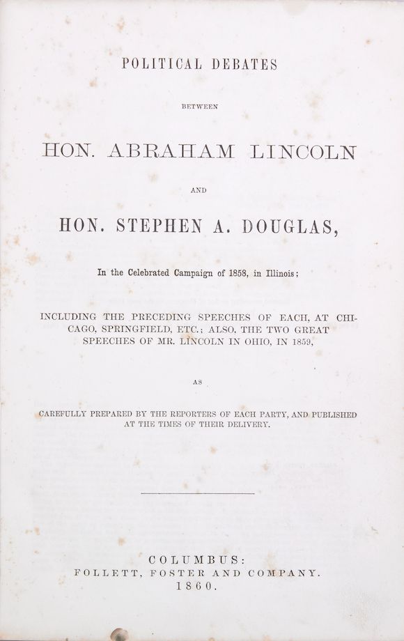 Bonhams : LINCOLN, ABRAHAM & DOUGLAS, STEPHEN A.