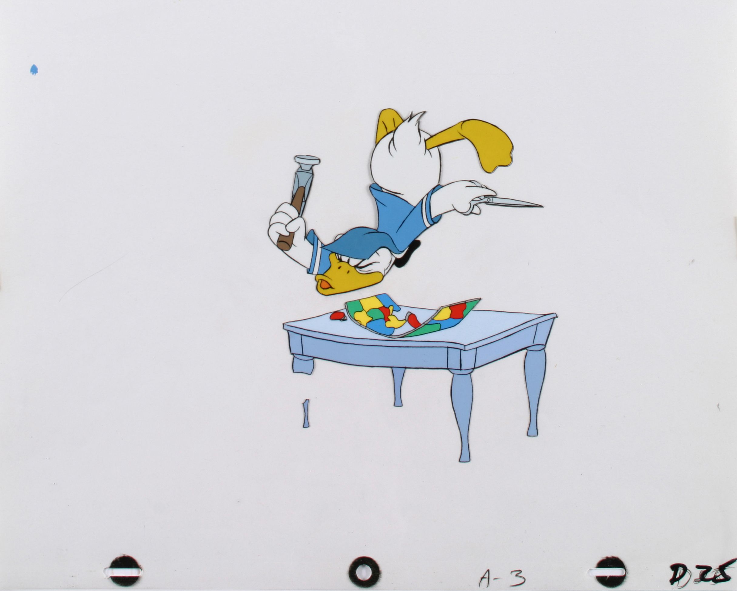 Five Walt Disney celluloids with their matching animation drawings of ...