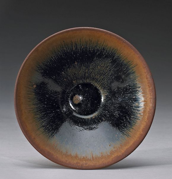 Bonhams : A Jian ware 'hare's fur' glazed conical teabowl Song Dynasty ...