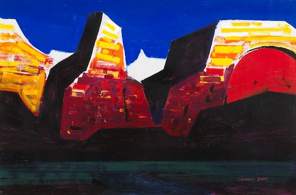 Bonhams : Conrad Buff (1886-1975) Modern Mesas 16 x 24in