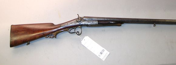 Bonhams : A German double barrel underlever hammer gun