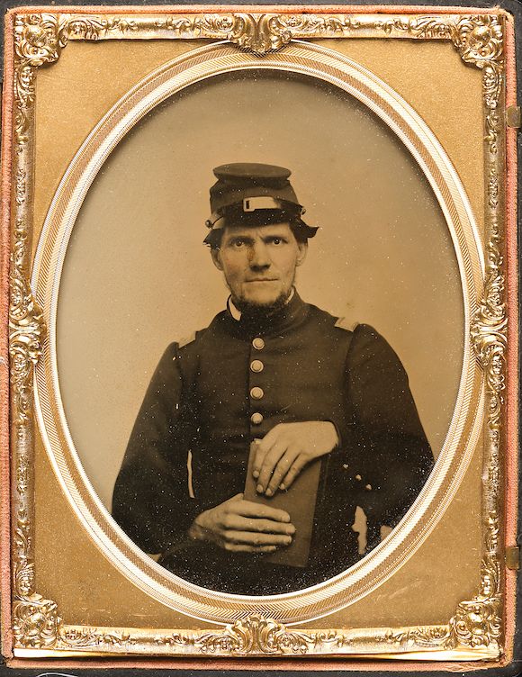 Bonhams : A half plate ambrotype of a Union officer