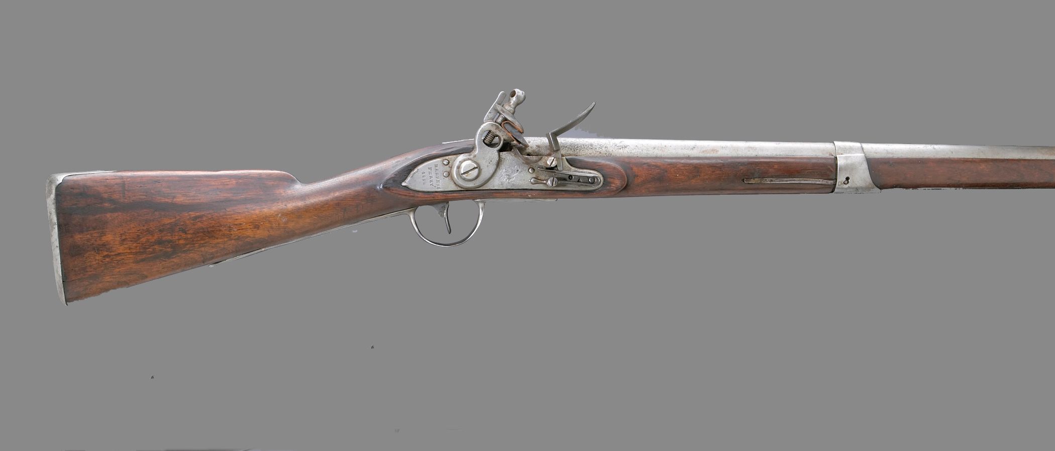 A U.S. Model 1795 Type II Harpers Ferry flintlock musket dated 1812 ...