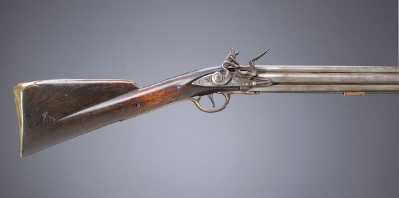 Bonhams : An unmarked flintlock volley gun in the style of Henry Nock