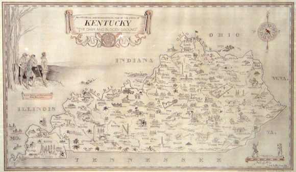 Bonhams : A pictorial map of Kentucky by Karl Smith