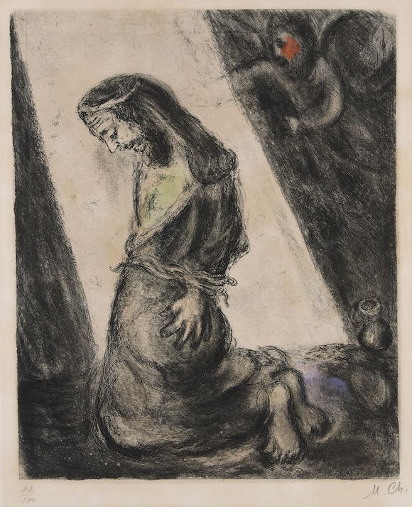 Bonhams : Marc Chagall; Jérémie dans la fosse, from La Bible;