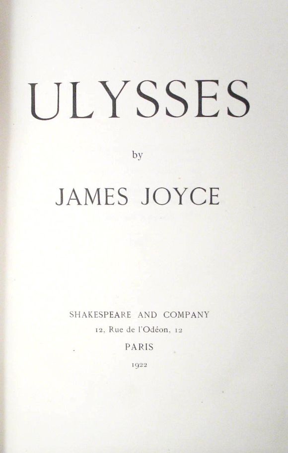 Bonhams : JOYCE, JAMES. Ulysses. Paris 1922, 226 from edition on Verge d'Arches
