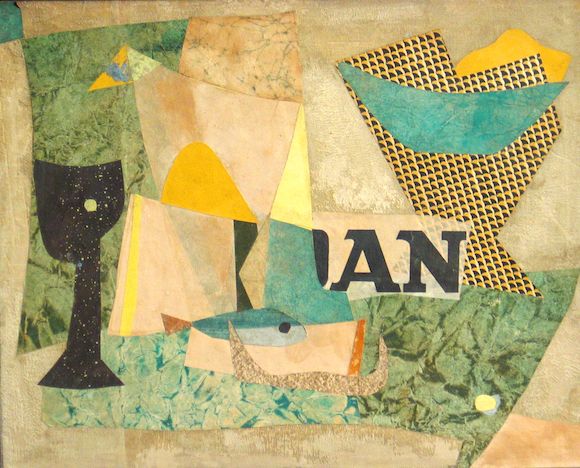 Bonhams : Jean Varda (American 1893-1971) Still life collage 18 x 22in