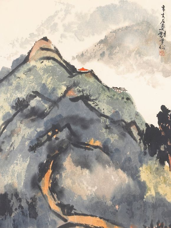 Bonhams : Liu Yezhao (James Yeh Jau Liu, 1910-2003): Mountain Houses