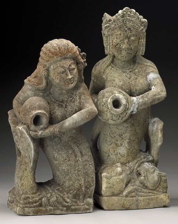 Bonhams : Two Southeast Asian carved stone figures