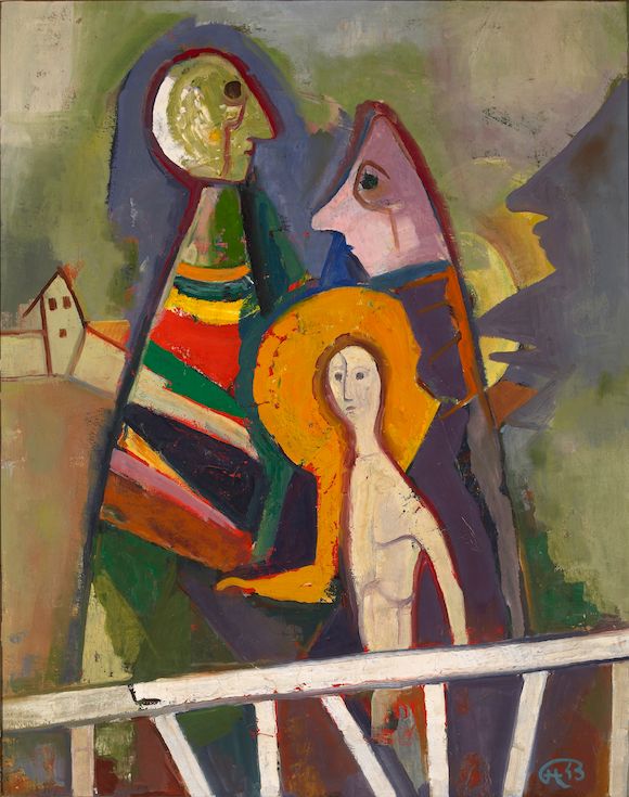 Bonhams : Karl Hofer (German 1878-1955) Legende, 1953 39½ x 31¼in ...