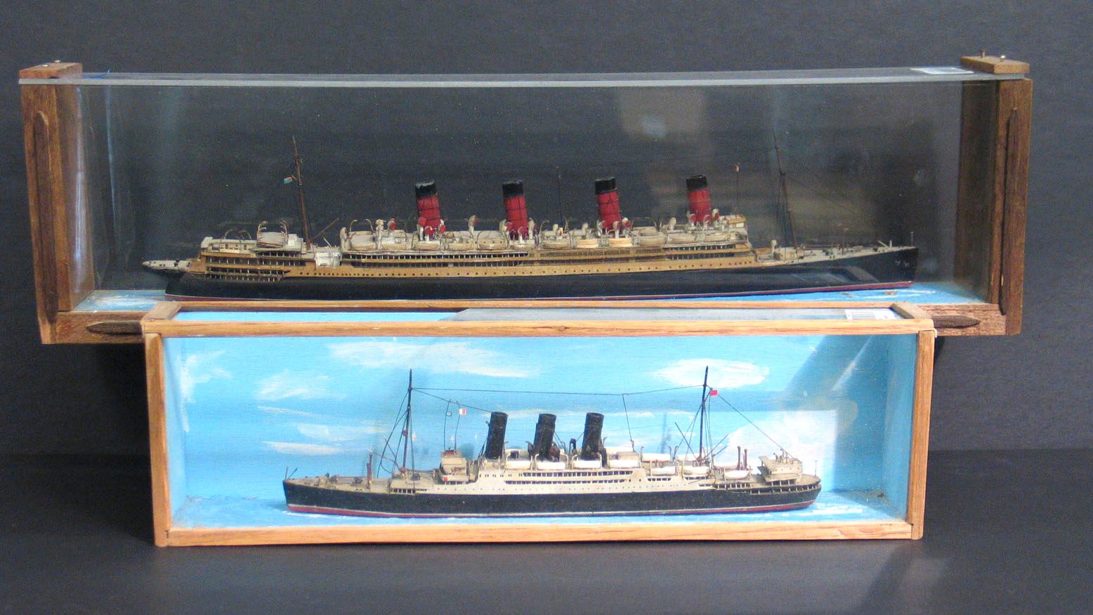 Wooden Waterline Ocean Liner Models by - auctions & price archive