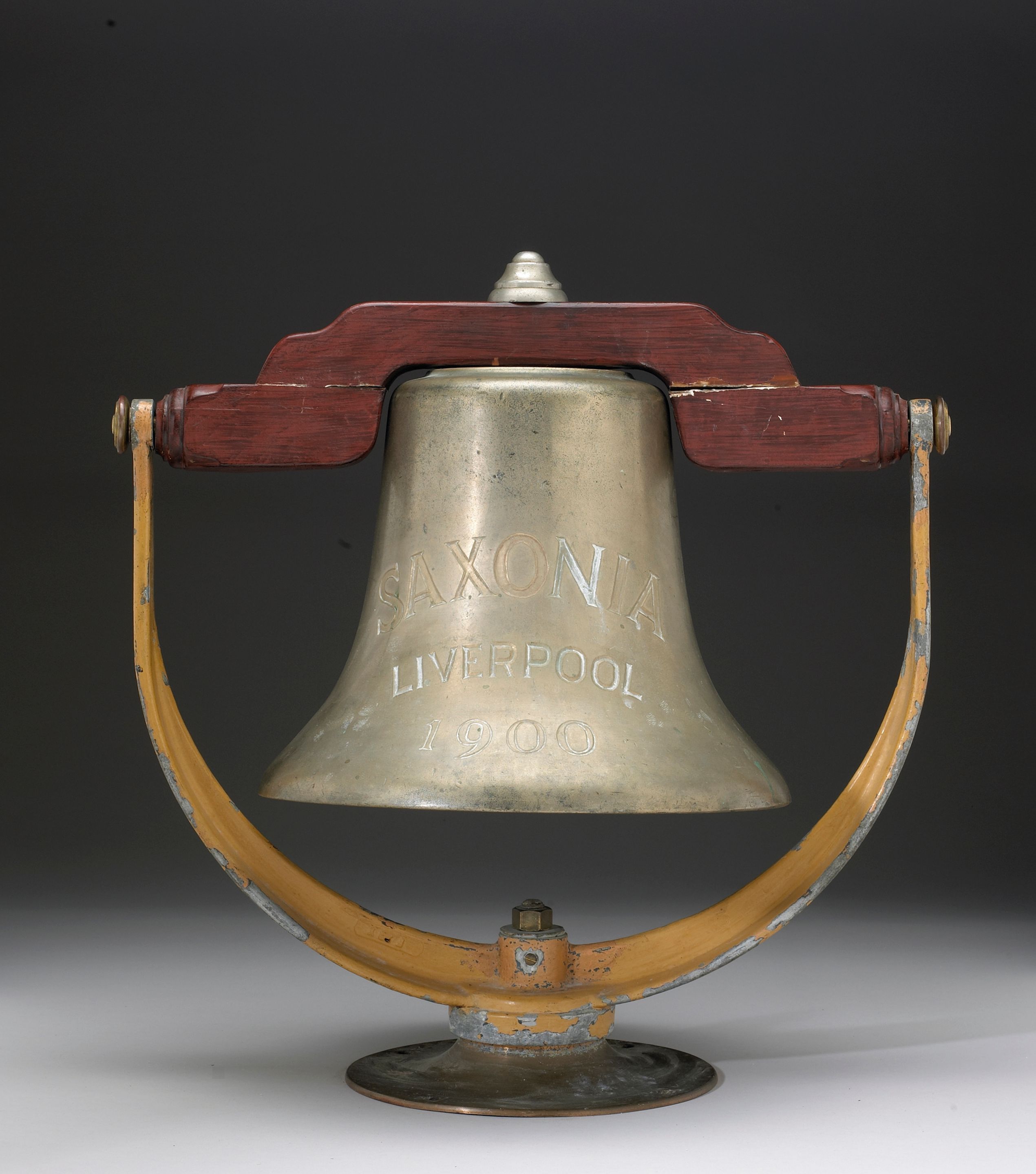 A large brass bell SAXONIA, English, dated 1900, - auctions & price archive