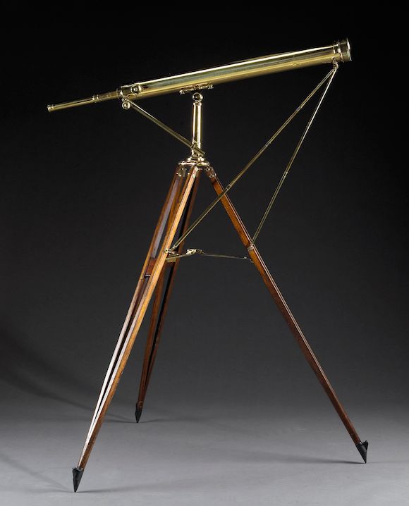 Bonhams : A Wray 3 1/4-inch brass refracting telescope on stand, late ...