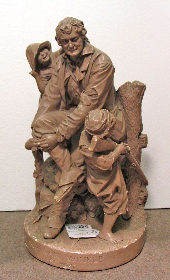 Bonhams : John Rogers (American 1829-1904) Rip Van Winkle at home, 1871 ...