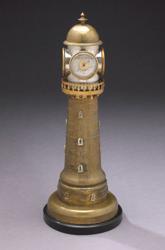 Bonhams : A French gilt bronze and silvered metal lighthouse clock
