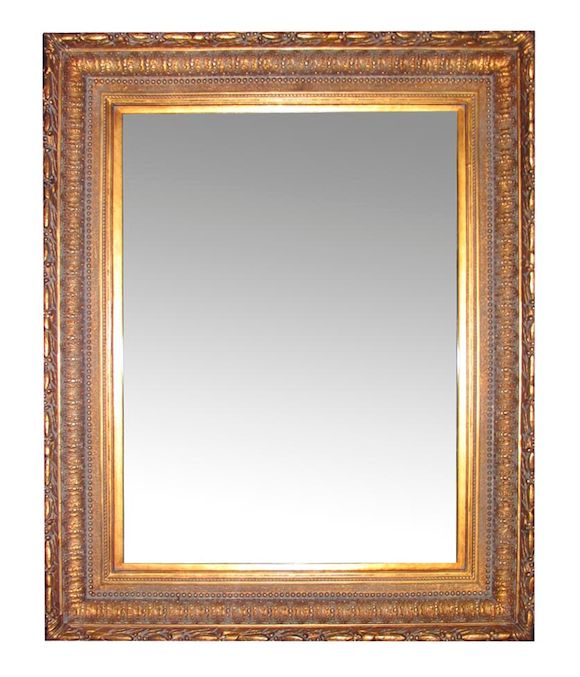 Bonhams : A large giltwood rectangular mirror