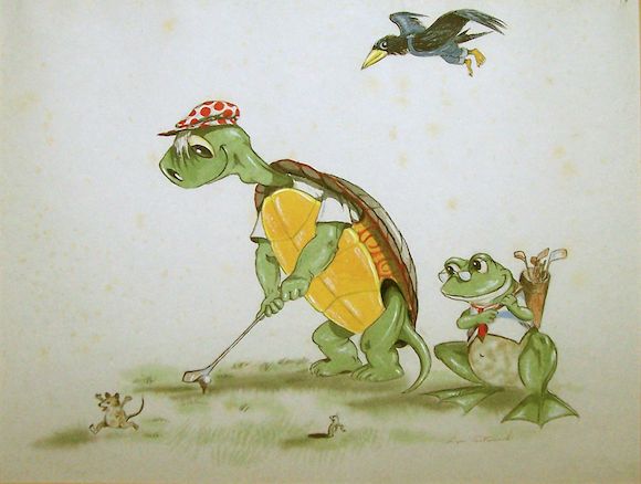 Bonhams : Eastwood, Roger: Golfing Turtle, a watercolor, circa 1960s ...