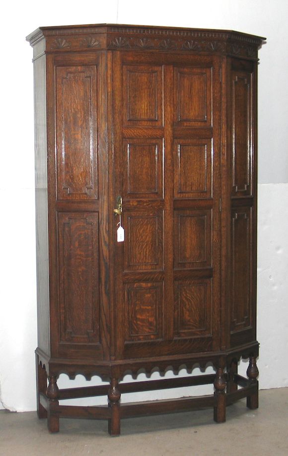 Bonhams : A Jacobean style oak wardrobe