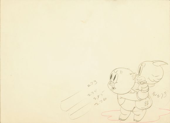 Bonhams : A Warner Bros. drawing from “Get Rich Quick Porky”