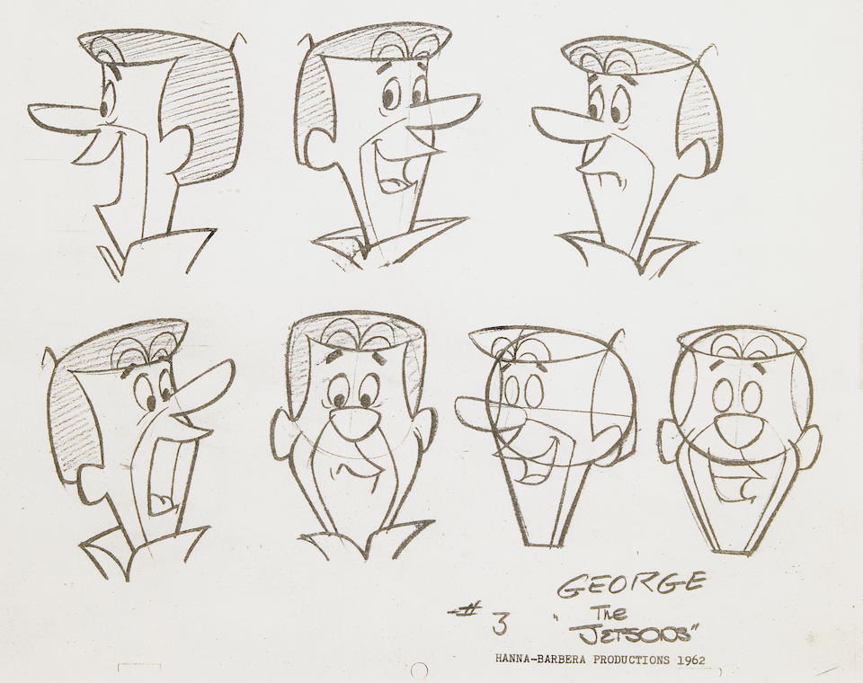 Bonhams : Five Hanna-Barbera model sheets from "The Jetsons"